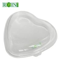 Quality Customized PET Disposable Fruit Container Heart Shaped With Black Base And Transparent Lid for sale