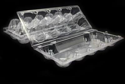 Hinged Clamshell Clear Plastic Egg Tray 10 Holes PET Compression Resistance