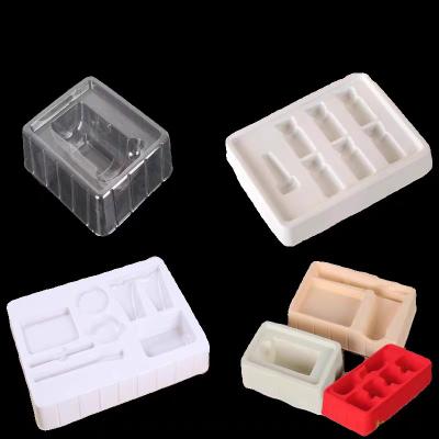 China Eco-vriendelijke wegwerp-pvc-pvc-pvc-flocking-plastiek-zwart/wit-plastiek-vacuümbak voor cosmetica Te koop