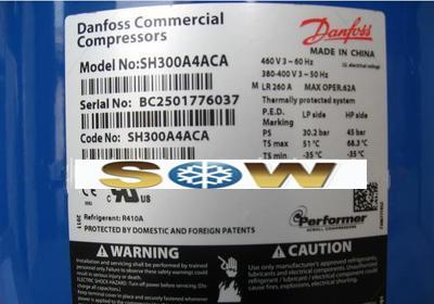 Cina Compressore del condizionamento d'aria dell'esecutore del compressore di refrigerazione del rotolo dell'esecutore di SH300A4ACA R410A Danfoss in vendita