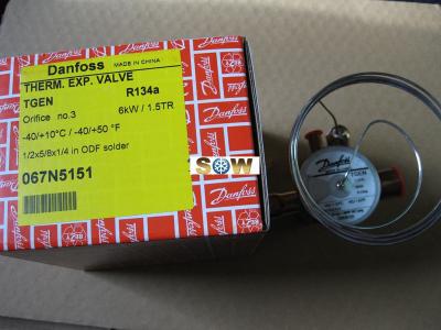 Cina Orifizio termostatico di uso NO.3 delle valvole R134a TGEN 067N5151 R134/-25℃/-40℃ 1.5TR 6KW di espansione di HVAC Danfoss in vendita