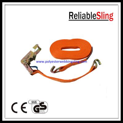 Cina il cricco durevole di resistenza alla rottura di 1Inch 1.5T lega giù la cinghia, cinghie del cricco del gancio a J in vendita