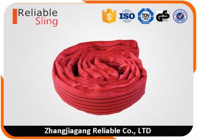 Cina Imbracatura di sollevamento rotonda senza fine rossa resistente all'uso della fibra di poliestere di tonnellaggio 5 in vendita