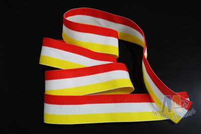 Cina Nastri su ordinazione del premio di progettazione di Fashional, nastri rossi/bianchi/giallo del collo della medaglia in vendita