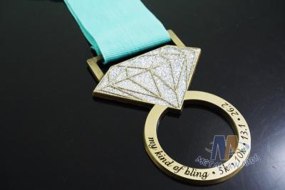 Cina doratura antica delle medaglie su ordinazione della corsa del diamante di 85mm con colore di scintillio in vendita