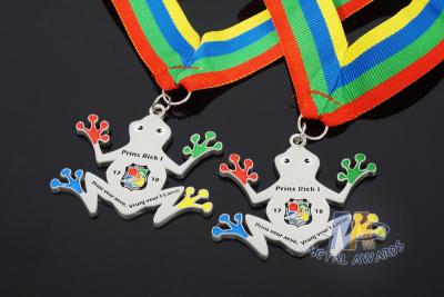 Cina medaglie su ordinazione maratone del premio del metallo di 5k 10k per correre di sport di logo della rana in vendita