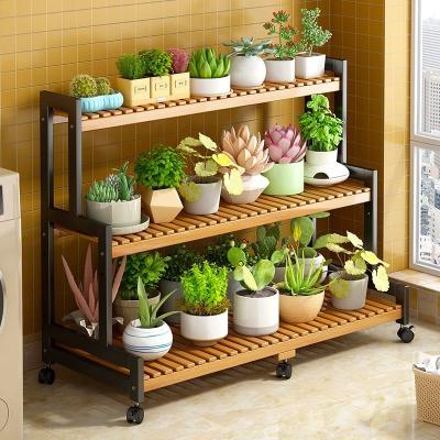 China Living Room Cabinet, Storage Shelf for , Plants Pot Display with Wheels, Multy Layered Rack Flower for sale