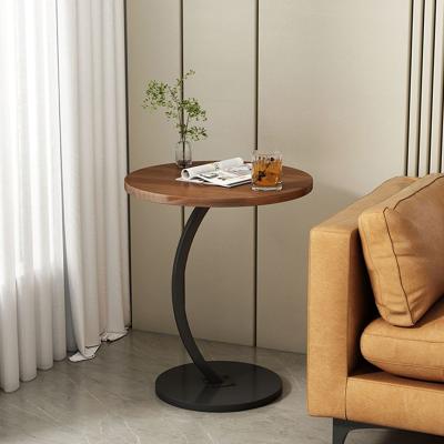 China Modern Round Wooden Farmhouse Side Coffee Table Easy to Move and Assemble for Small Spaces for Living Room Bedroom or Office for sale