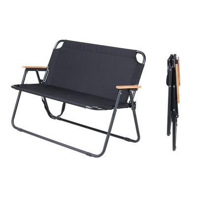 China High-End Outdoor Folding Steel Pipe Chair Modern Design for Couples Lounge for Barbecue Beach Park Use-Available in Black Beige for sale