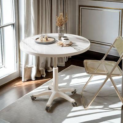 China Adjustable Coffee Table Dining , Small Side , Living Room Home Movable Rolling Round Rack for sale