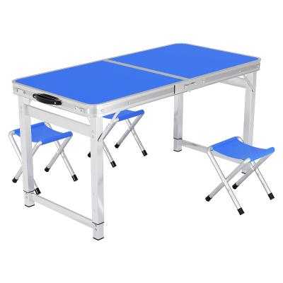 China Outdoor Furniture Wood Folding Table with Chairs Small Portable Adjustable Height for Picnic for sale