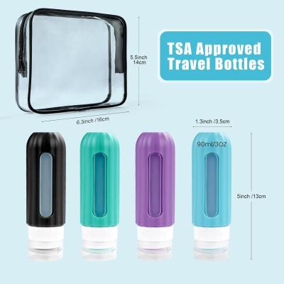 Cina Set di flaconi da viaggio in silicone PP 90ml/3oz con finestra trasparente in vendita