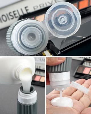 중국 8 품목 콤보 실리콘 여행 병 세트 회색 누출 방지 90ml 30ml 병 판매용