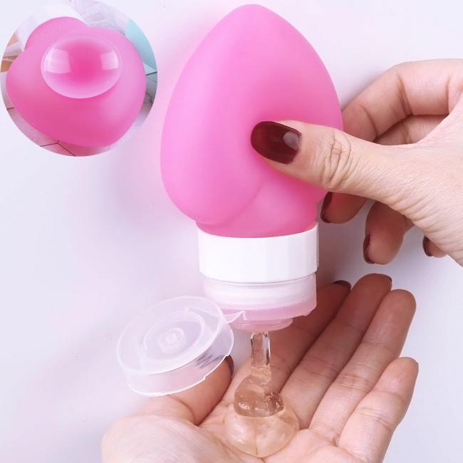 Silicone travel bottle with hanging hole