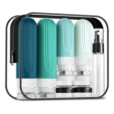 China TSA-Approved Silicone Travel Bottle Set with Wide Mouth Design for Easy Refilling and Customizable Options for sale