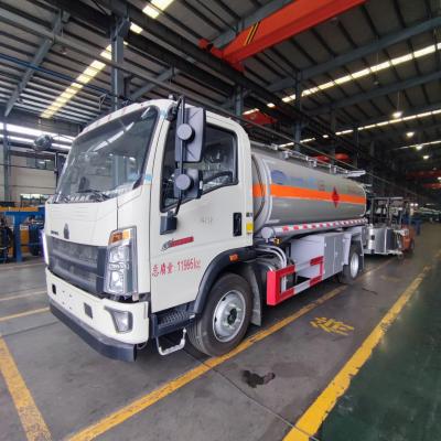 China HOWO Small Mobile Fuel Carrying Truck 5CBM Diesel Engine Fuel Tanker Truck for Oil Mobile Gas Station for sale