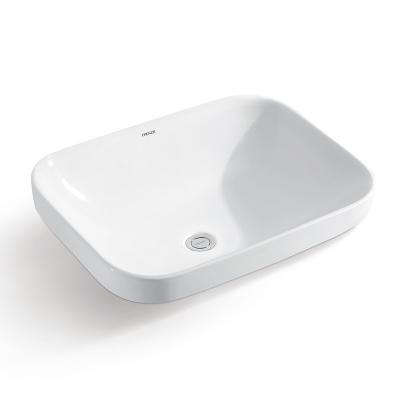 Cina Rettangolo lustrato bianco del bacino del bagno del controsoffitto con straripamento in vendita