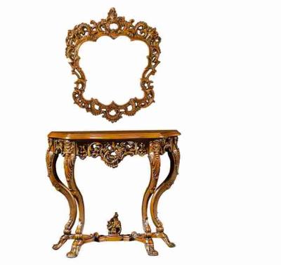 Cina Tabella di console di legno dell'oggetto d'antiquariato europeo di stile con la decorazione del lusso dello specchio in vendita