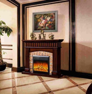 Cina Camino elettrico della pietra di marmo d'imitazione del Faux dell'oggetto d'antiquariato 1.5m Drak Brown con la fiamma decorativa in vendita