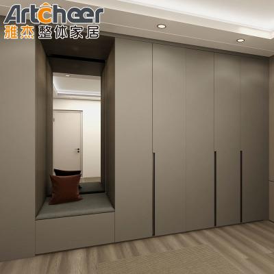 Chine Chambre à coucher moderne minimaliste en bois Armoire à clôture à charnière Armoire de 2 portes de style nordique haut de gamme à vendre