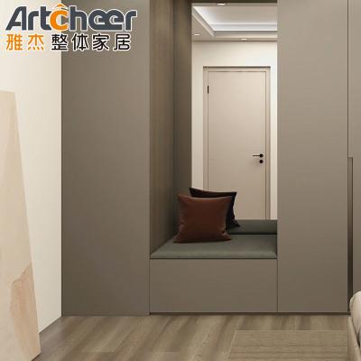 Chine Chambre à coucher moderne minimaliste en bois Armoire à clôture à charnière Armoire de 2 portes de style nordique haut de gamme à vendre