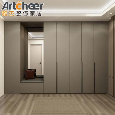 Chine Chambre à coucher moderne minimaliste en bois Armoire à clôture à charnière Armoire de 2 portes de style nordique haut de gamme à vendre