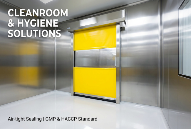 Technical diagram of PVC fast door components