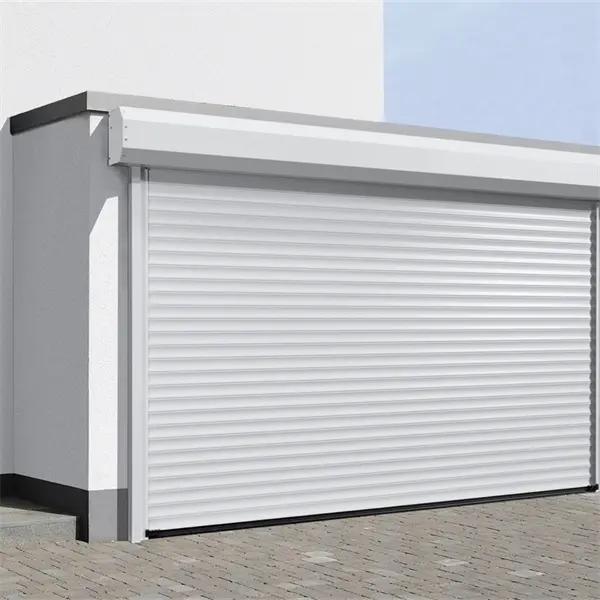 Close-up view of aluminum alloy roller shutter door mechanism and construction