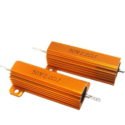 China 50W 100W Aluminum Power Metal Shell Case Wirewound Resistor 0.01R ~ 100K 1 6 8 10 20 200 500 1K 10K Ohm Resistance RX24 for sale