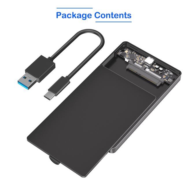 Portable USB 3.0 Type C SATA HDD SSD Enclosure