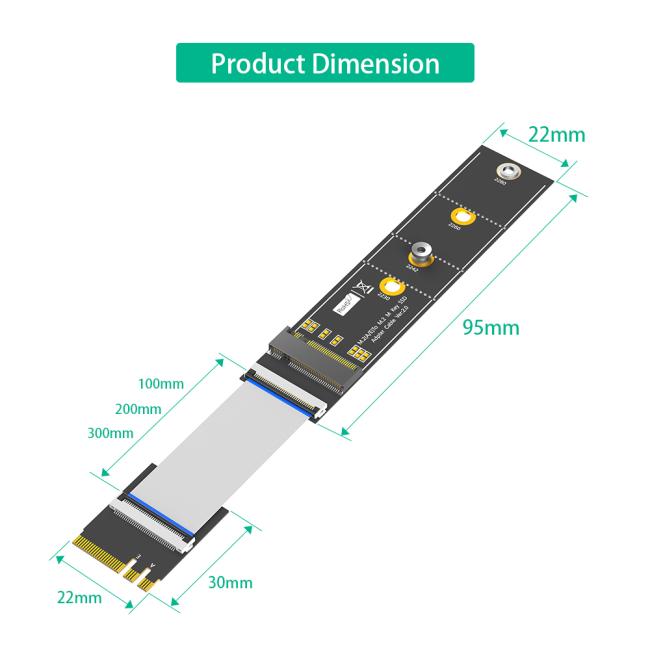M.2 Key M to Key A+E adapter package contents