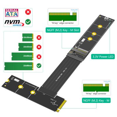Cina M.2 NVMe SSD Cable di estensione 30cm 270 gradi Trasferimento dati ad alta velocità in vendita