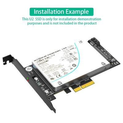 Cina PCI-E 4X a U.2 SFF-8639 scheda di adattamento 140x120 mm per SSD U.2 in vendita