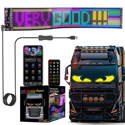 China Scrolling Huge Bright Advertising LED Signs, 23.4''x4.7'' Flexible Custom USB 5V Bluetooth APP Control Text Pattern Animation Programmble LED Sign for Car Store Home Office Bar Hotel and school for sale