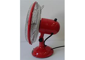 Cina Base rotonda a 12 pollici rossa d'oscillazione 220V del fan di retro di stile pala di plastica del metallo in vendita