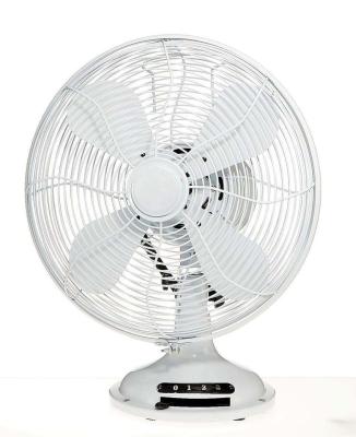 Cina 30cm 35W retro fan portatile bianco, fan decorativo dello scrittorio della pala SAA del metallo in vendita