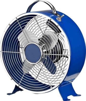 Cina Retro ventilatore da tavolo spazzolato blu del metallo del nichel con il motore di rame 4 piedi di CE GS in vendita