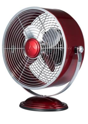 China De decoratieve Ronde Elektrische Retro Metaalventilator met Kopermotor/draagt Handvat Te koop