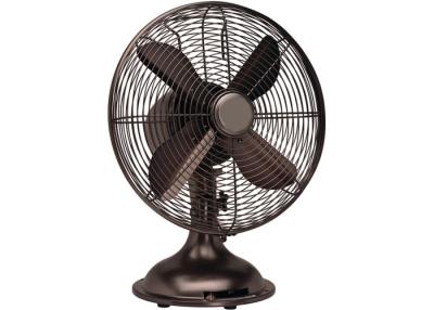 China 90 Graad Oscilating 12“ Retro Lijstventilator 3 Snelheid 4 Blad Geborsteld Nikkelce GS Te koop