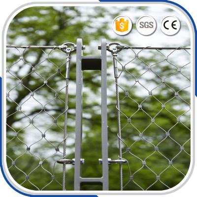 China yuntong high tensile 1.5 mm seamless ferrules cable wire mesh balustrade infill panel 60 degree mesh angle for sale