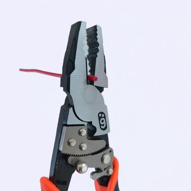9inch Eccentric Labor-Saving Combination Plier with Ratchet Wheel - front view