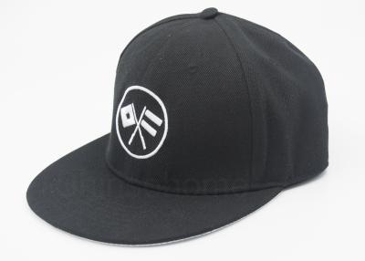 Cina Il grande nero su misura dei berretti da baseball di Snapback della visiera con il logo bianco in vendita