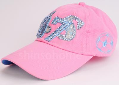 中国 刺繍されたロゴのカスタマイズ可能な子供の複数のパネルの綿のピンクの野球帽 販売のため