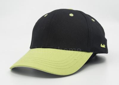 Cina I berretti da baseball curvi della pianura della saia del cotone del bordo anneriscono con verdi 56 - 60 cm in vendita
