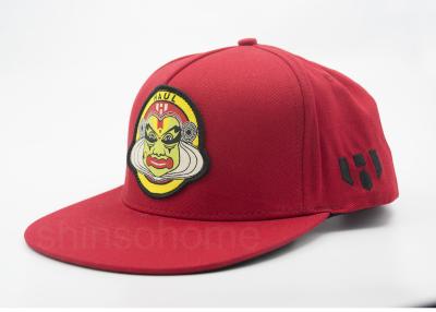 Cina Logo piano del ricamo della toppa del tessuto della visiera di 5 del pannello del cotone rosso cappelli di Bill in vendita