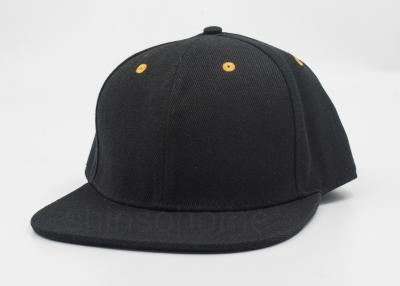 Cina Ricamo piano dei cappelli di Bill del nero classico dell'uomo sei pannelli con il bordo quadrato in vendita