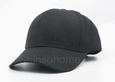 Cina Berretti da baseball della pianura del nero di golf dell'uomo acrilici con la chiusura della parte posteriore della plastica in vendita