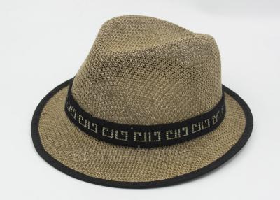Cina Cappuccio Brown 58cm del cappello del secchio di pesca della paglia dell'uomo di estate con il nastro in vendita
