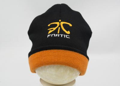 Cina OEM/ODM arancio del nero del ricamo dei cappelli del Beanie di inverno di sport del poliestere in vendita