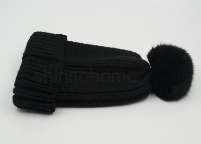 Cina Miscela del cotone/inverno del vello che tricotta lo spazio in bianco regolabile dei cappelli del Beanie, cappello dello sci in vendita